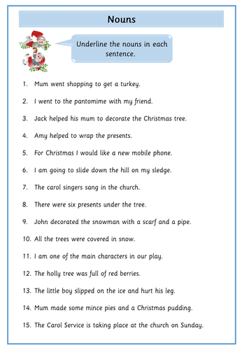 Parts of Speech Christmas - Themed | Teaching Resources