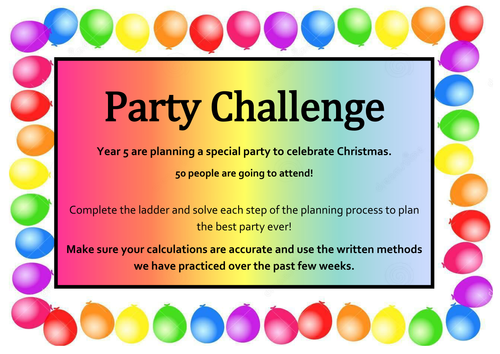 Party Planning - Maths Challenge - Differentiated | Teaching Resources