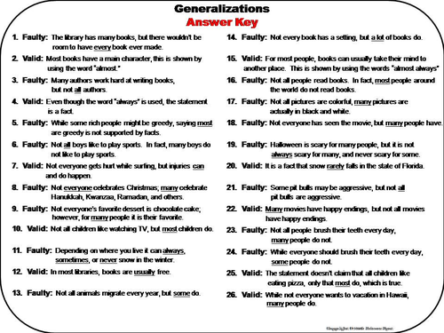 Generalizations Task Cards | Teaching Resources