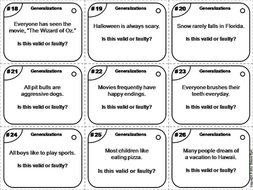 Generalizations Task Cards | Teaching Resources