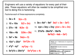 Maths for Engineers - Factorising, Substitution, Indices and Logarithms ...