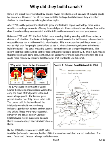 Transport Revolution 1750 - 1900: Canals | Teaching Resources