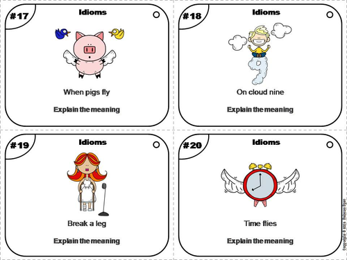 Idioms Task Cards | Teaching Resources