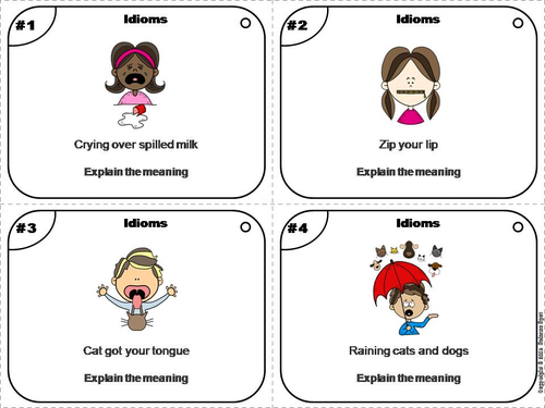 Idioms Task Cards | Teaching Resources