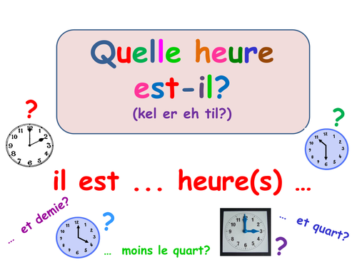 Quelle heure est-il? What time is it? A French resource for KS2 & KS3 ...