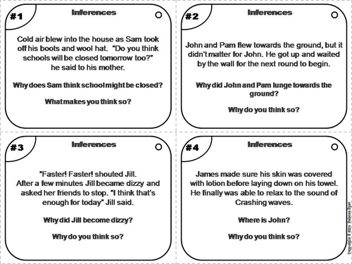 Inference Task Cards | Teaching Resources Inference Task Cards | Teaching Resources