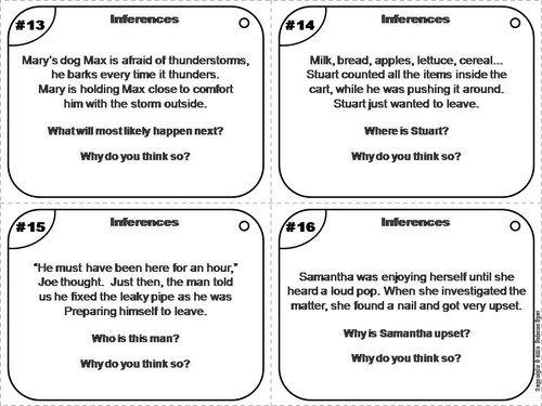 Inference Task Cards | Teaching Resources Inference Task Cards | Teaching Resources
