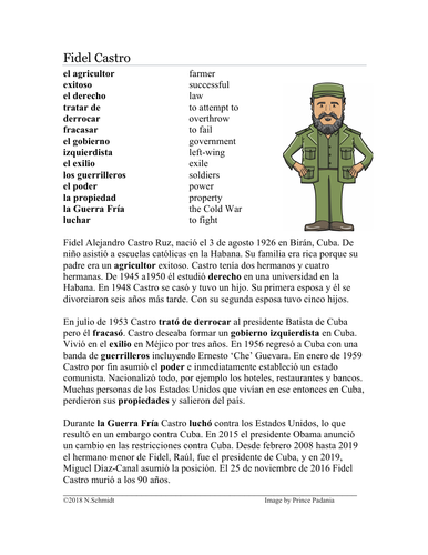Fidel Castro Biografía ~ Spanish Biography | Teaching Resources