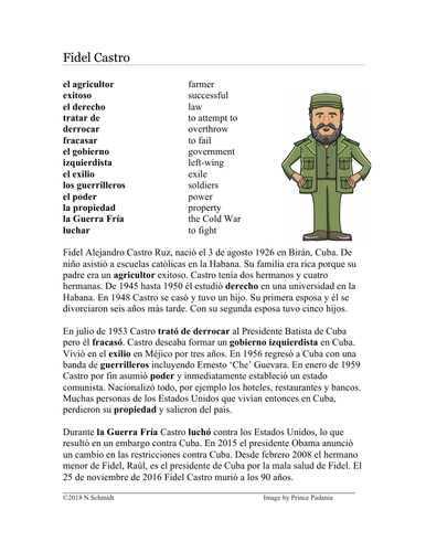 Fidel Castro Biografía ~ Spanish Biography | Teaching Resources