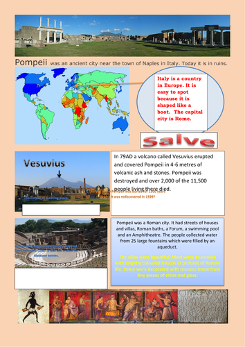 KS1&2 Ancient City of Pompeii Information Leaflet | Teaching Resources