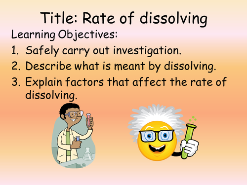 KS3 CHEMISTRY: RATE OF DISSOLVING | Teaching Resources