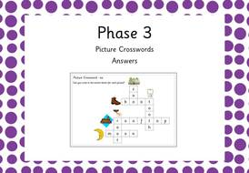 Phonics Phase 3 Picture Crossword Pack | Teaching Resources