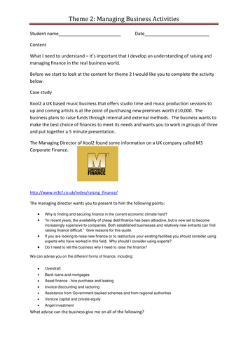 New A Level Business Studies theme 2 resources Edexcel | Teaching Resources