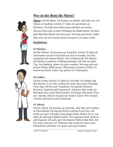 German Fun Reading - Lesung auf Deutsch - Who Should Maria Date ...