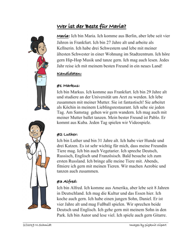 German Fun Reading - Lesung auf Deutsch - Who Should Maria Date ...