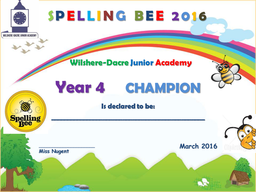 Whole School Spelling Bee | Teaching Resources