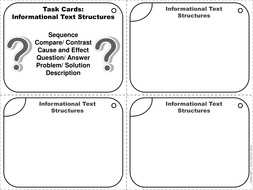 Informational Text Structures Task Cards | Teaching Resources