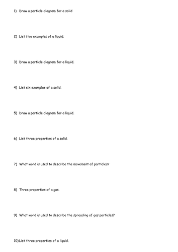KS3 CHEMISTRY: PARTICLE THEORY | Teaching Resources