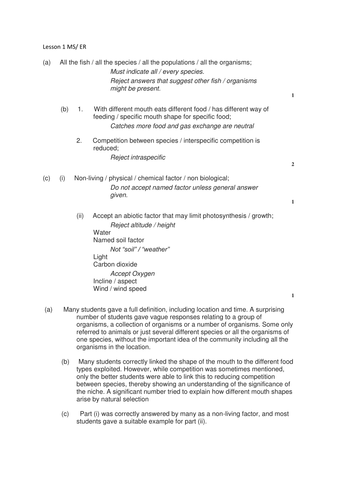AQA New Spec A-Level Year 2 Chapter 3.7.4 Populations in Ecosystem ...