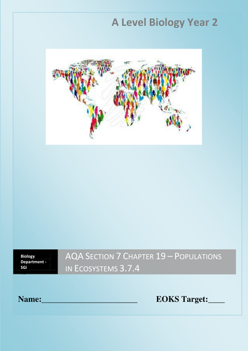 AQA New Spec A-Level Year 2 Chapter 3.7.4 Populations in Ecosystem ...