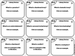 Literary Devices Task Cards | Teaching Resources