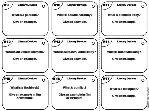 Literary Devices Task Cards | Teaching Resources