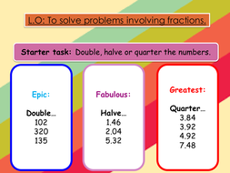 Year 5 Fractions week | Teaching Resources