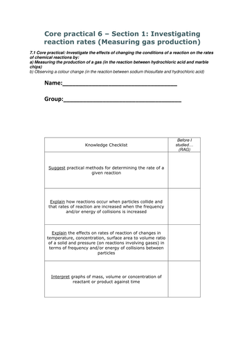 Edexcel Core Practical guides for Combined Science Chemistry, Physics ...
