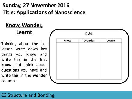 AQA GCSE C3 Structure and Bonding L11 Applications of Nanoparticles ...