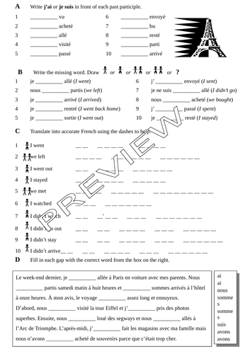 The Perfect Tense with 'être'. p. 34 - Studio book 2; Module 2; Paris ...