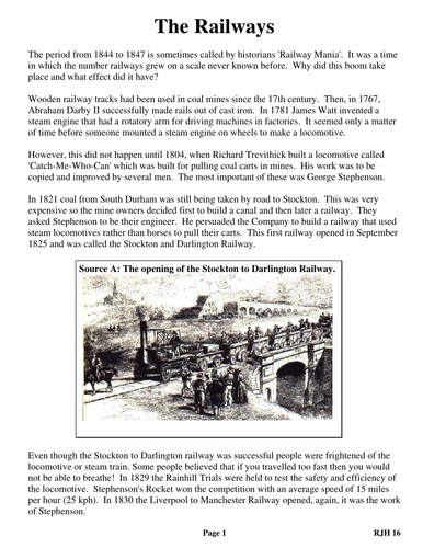 Transport Revolution 1750 - 1900: Birth of the Railways | Teaching ...