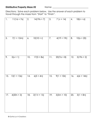 Distributive Property No Negatives - 2 Mazes | Teaching Resources