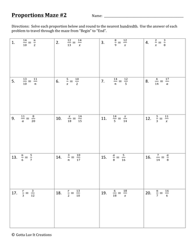 Proportions - 2 Mazes | Teaching Resources