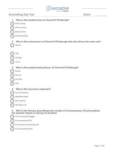 "Groundhog Day" COMPLETE UNIT EDITABLE Activities,Analysis,Tests,Essays ...