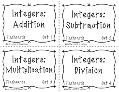 Integer Operations - 200 Flashcards | Teaching Resources
