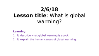 Global warming - human causes | Teaching Resources