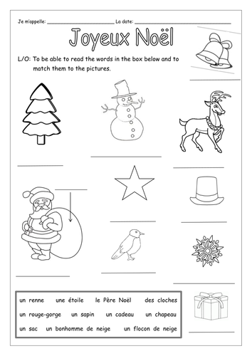 FRENCH - CHRISTMAS - Le Noël - vocab and more - Worksheets | Teaching ...