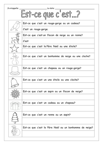 FRENCH - CHRISTMAS - Le Noël - vocab and more - Worksheets | Teaching ...