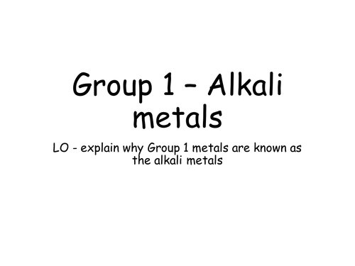 AQA (new spec) Group 1 - Alkali metals | Teaching Resources