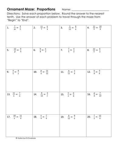 Proportions Winter Bundle - Maze & Color by Number | Teaching Resources