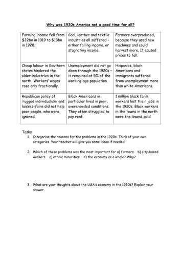 USA 1920s | Teaching Resources
