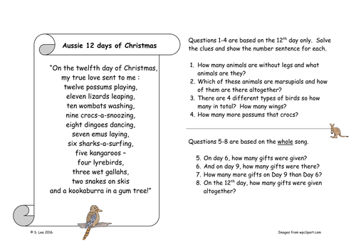 Christmas Maths problem solving: The Twelve Days of Christmas and Mince ...