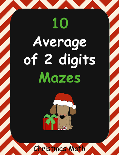 Christmas Math: Average of 2 digits Maze | Teaching Resources