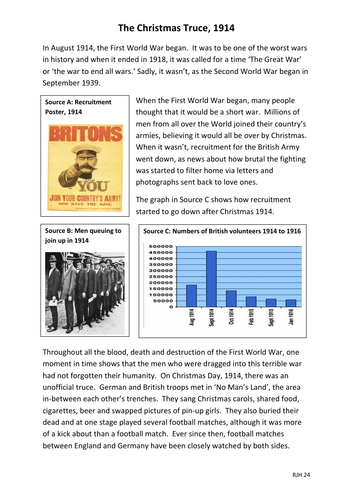 The Christmas Truce, 1914 | Teaching Resources