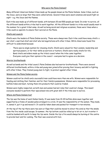 Who were the Plains Indians? | Teaching Resources