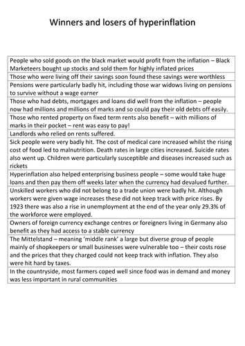 Hyperinflation in Weimar Germany - consequences winners and losers ...