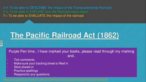Pacific Railroad Act (Edexcel 9-1: American West) | Teaching Resources