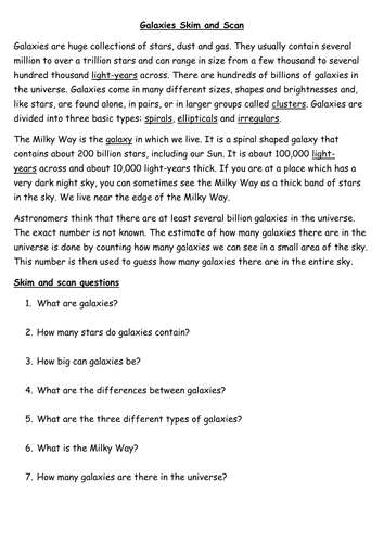 Stars and Galaxies | Teaching Resources