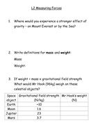 New KS3 Contact and Non-contact forces review | Teaching Resources