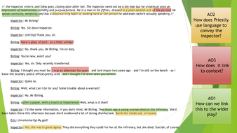 NEW GCSE AQA 1-9 AN INSPECTOR CALLS EXTRACT BUNDLE ALL SCAFFOLDED AO1/2 ...